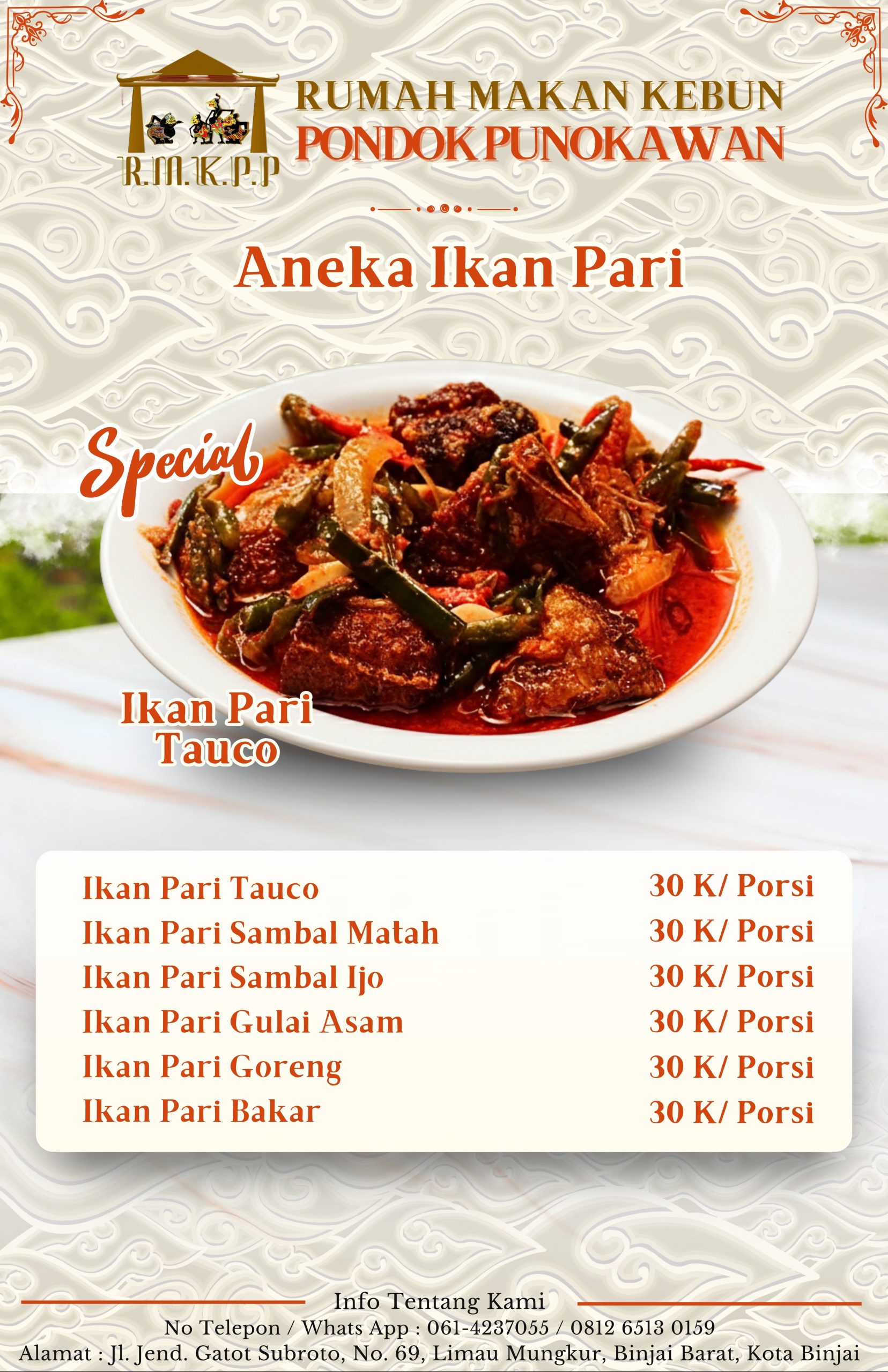 Menu Lokal Pondok Punokawan - Mataram Group